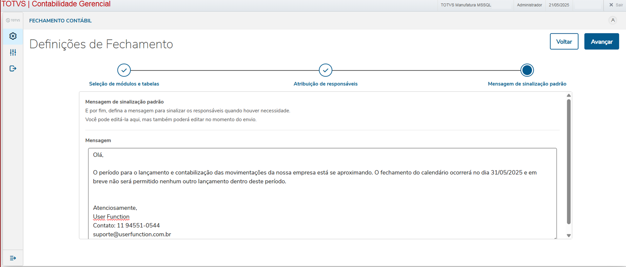 Novo Fechamento Contábil Protheus - User Function