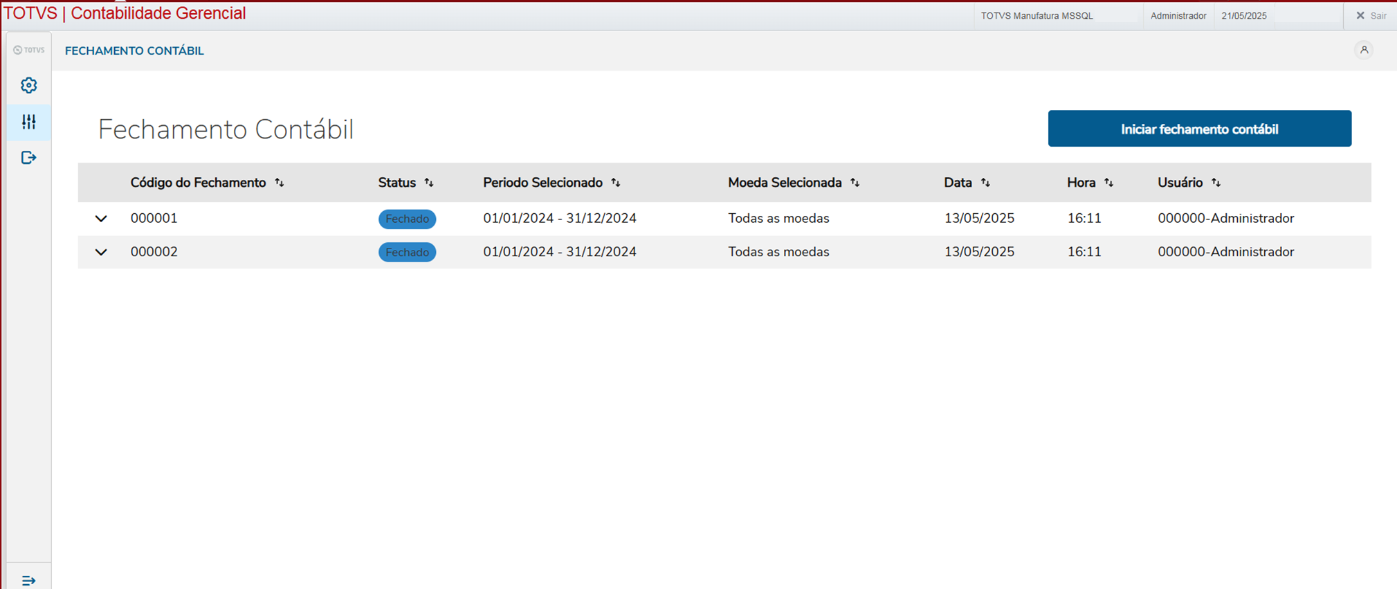Novo Fechamento Contábil Protheus - User Function